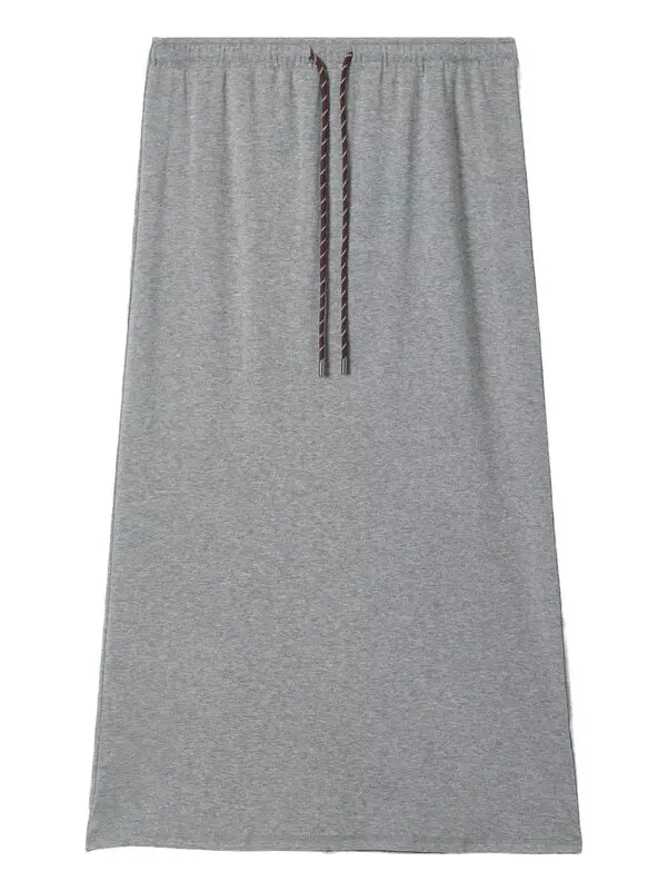 TOUT A COUP Drawstring Midi Skirt - Grey