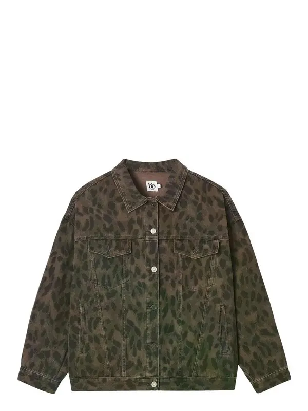 B+AB Leopard-pattern Denim Jacket - Brown