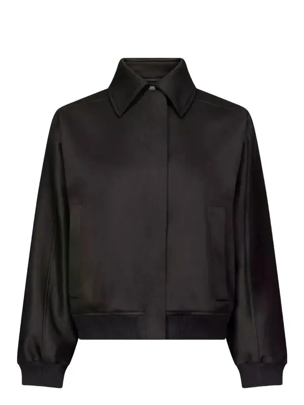 Loulou De Saison Frost Spread-collar Bomber Jacket - Black