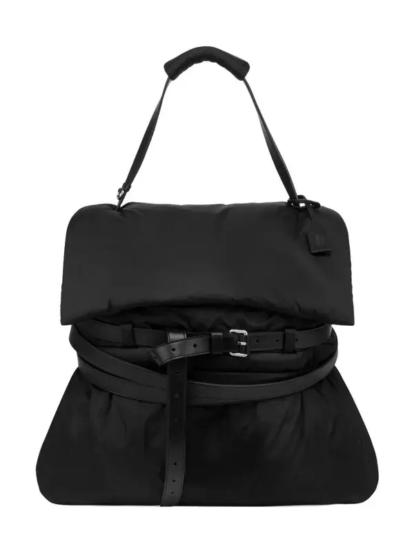 Moschino Quilted Belted Shoulder Bag - Black
