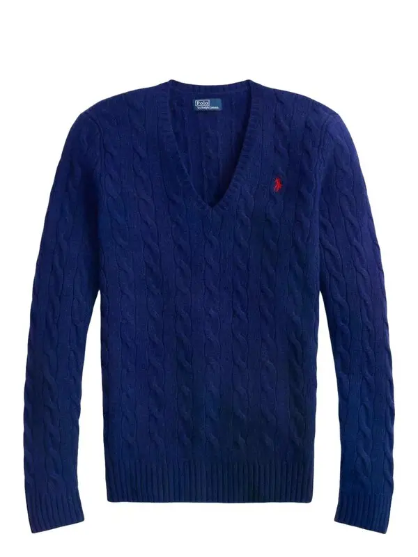 Polo Ralph Lauren Cable-knit V-neck Sweater - Blue
