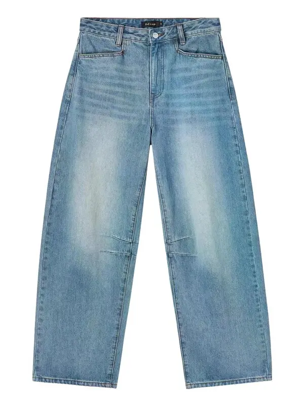 TOUT A COUP Distressed High-waist Jeans - Blue