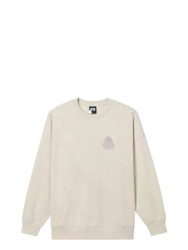FINGERCROXX Embroidered Crew-neck Sweatshirt - Neutrals