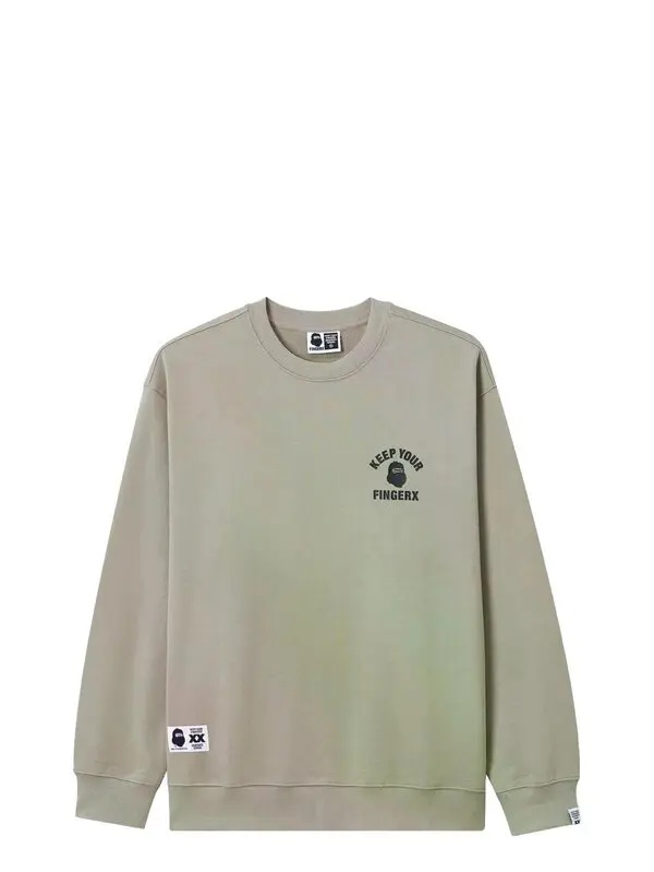 FINGERCROXX Logo-print Crew-neck Sweatshirt - Neutrals