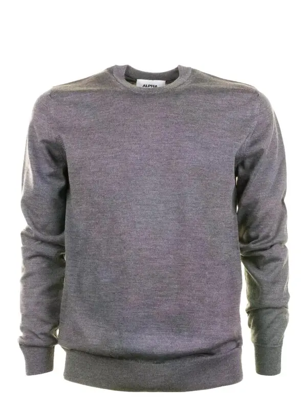 Alpha Studio Crew-neck Long-sleeve Sweater - Grey