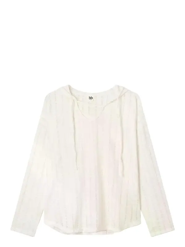 B+AB Hooded Striped Top - White