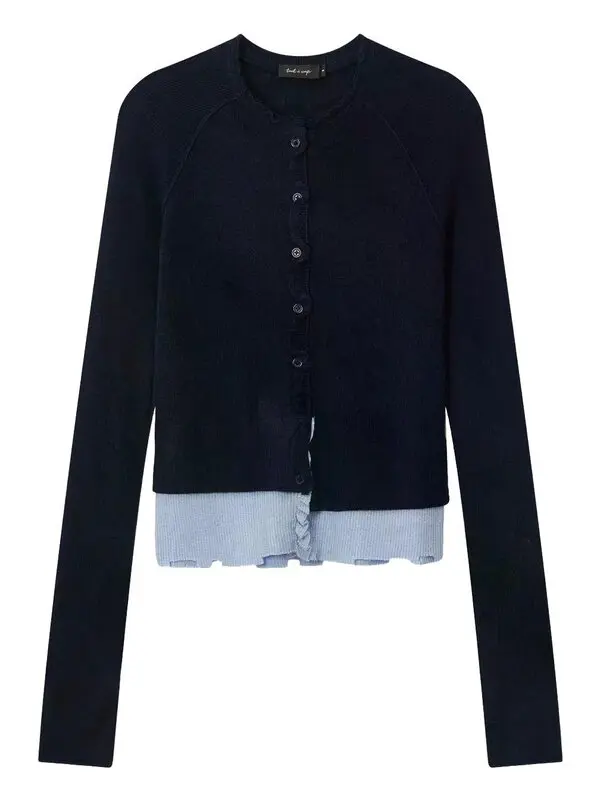 TOUT A COUP Crew-neck Cardigan - Blue