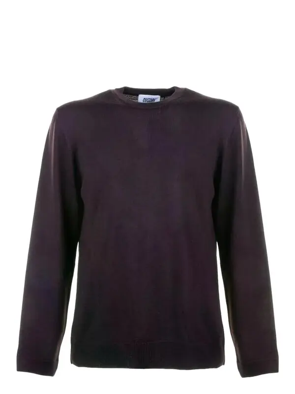 Alpha Studio Crew-neck Long-sleeved Sweater - Purple