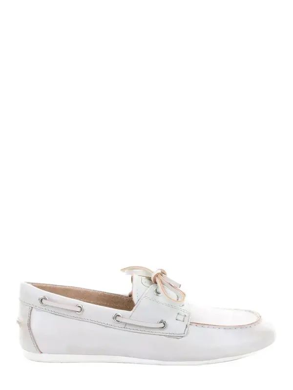 BIBI LOU Tana Leather Lace-up Loafers - White