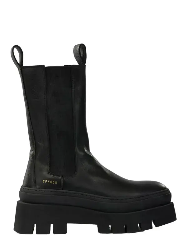 SUMMERY COPENHAGEN Elastic-panel Platform Boots - Black
