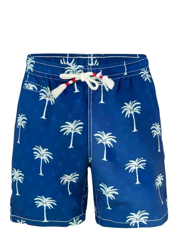 MC2 SAINT BARTH Caprese Palm-tree Swim Shorts - Blue