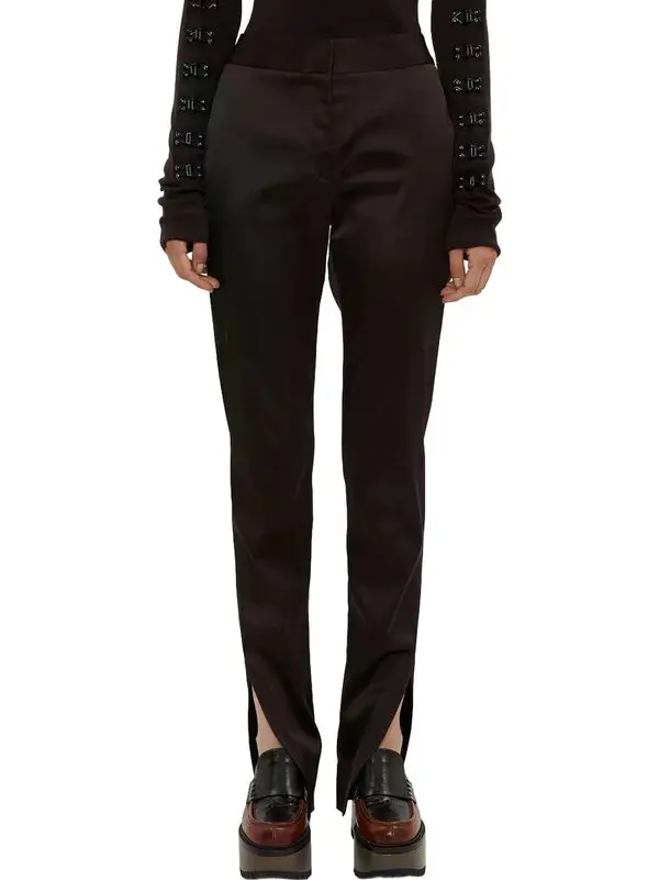 OLIVIER THEYSKENS Split-hem Satin Trousers - Black