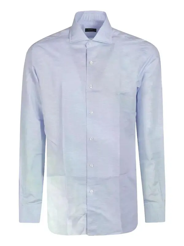 BARBA NAPOLI Textured Cotton Shirt - Blue