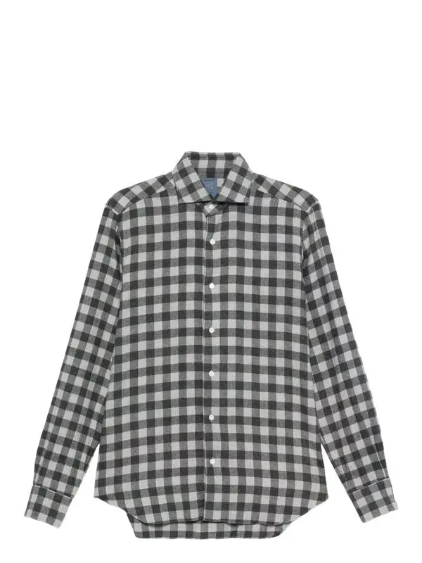 BARBA NAPOLI Check-pattern Shirt - Black
