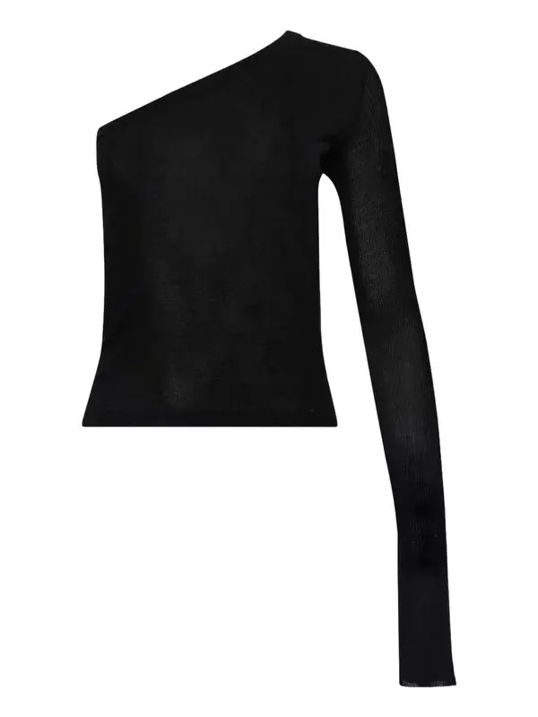 Rick Owens One-shoulder Long-sleeve Top - Black