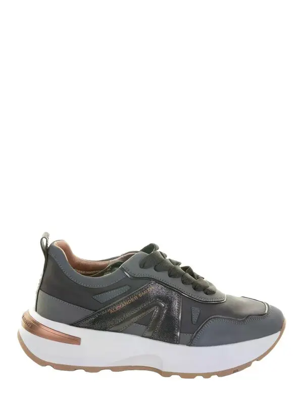 ALEXANDER SMITH Panelled Lace-up Sneakers - Grey