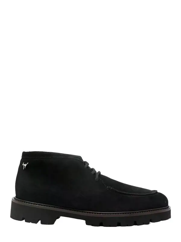 GIUSEPPE ZANOTTI Lace-up Suede Desert Boots - Black