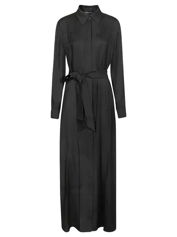 Federica Tosi Belted Shirt Dress - Black