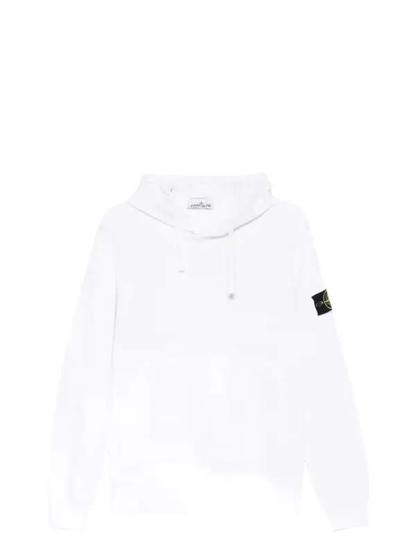 Stone Island Logo-patch Hoodie - White