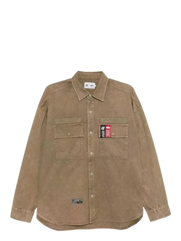Izzue Logo-patched Shirt - Brown