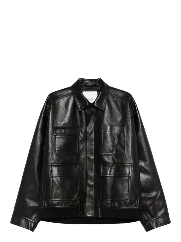 Nanushka Flap-pocket Leather Jacket - Black