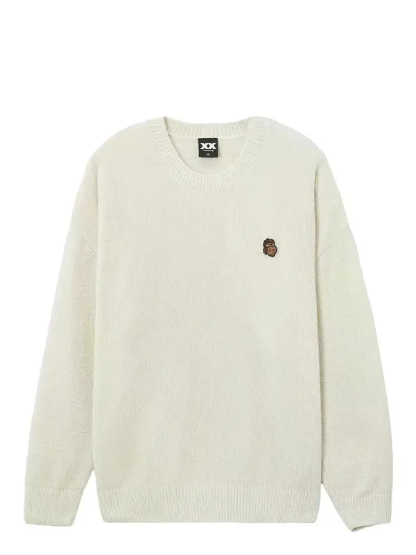 FINGERCROXX Embroidered Long-sleeve Sweater - White