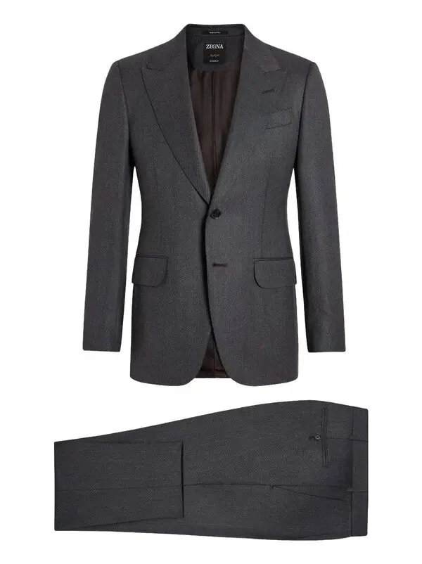Zegna Single-breasted Wool Suit - Grey