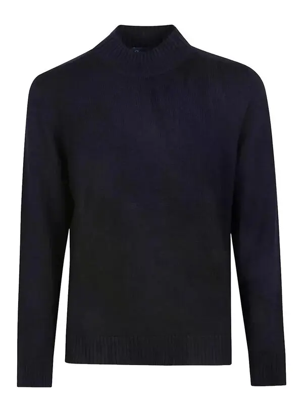 DRUMOHR Merino Wool Mock-neck Sweater - Blue