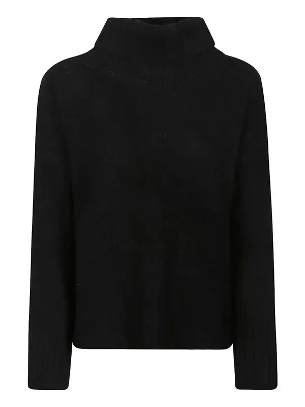 ARAGONA Turtleneck Cashmere Sweater - Black