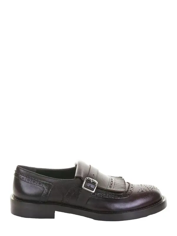GUGLIELMO ROTTA Payden Leather Buckled Oxford Shoes - Brown