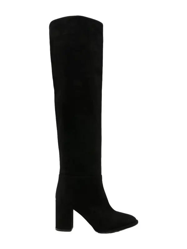 LE SILLA Block-heel Suede Boots - Black