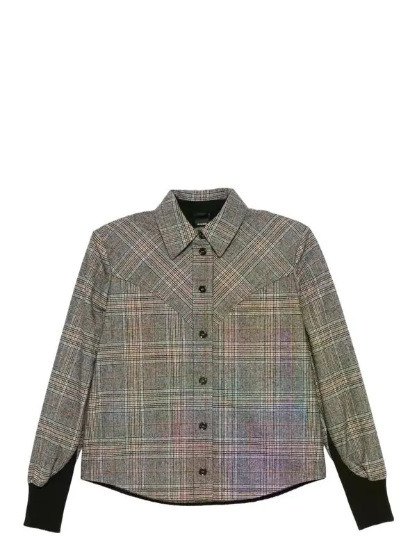 Pinko Checked Panelled Shirt - Grey