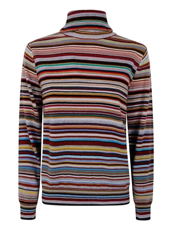 Paul Smith Signature Stripe Turtleneck Sweater - Blue