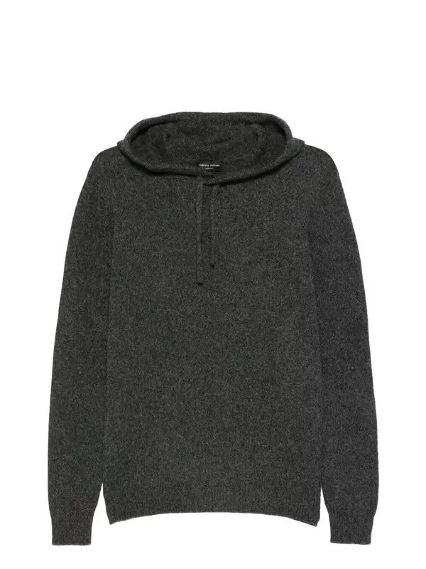ROBERTO COLLINA Knitted Hoodie - Grey