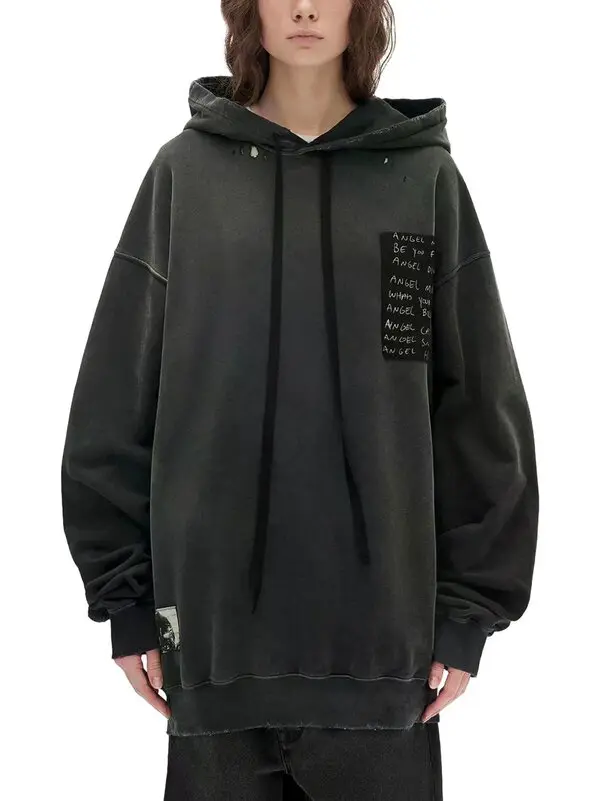 ANN DEMEULEMEESTER Cotton Drawstring Hoodie - Black