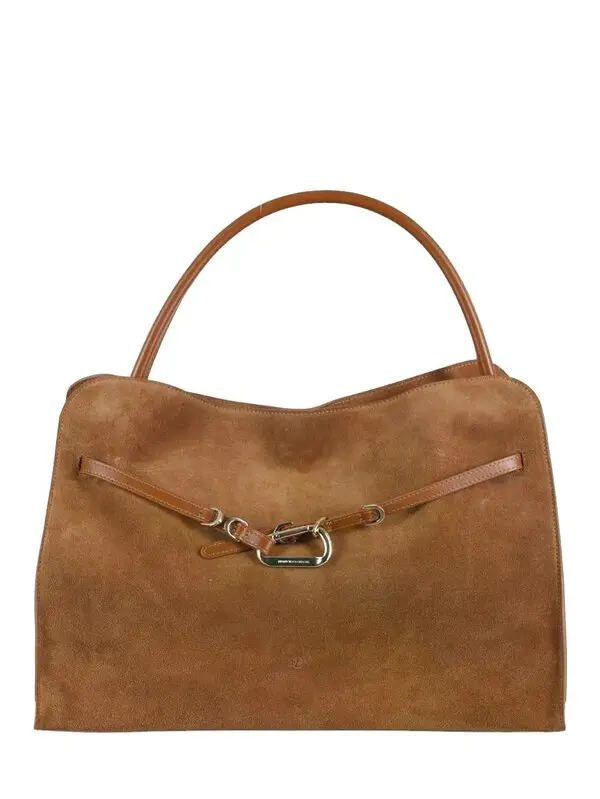 FRANCESCO BIASIA Biasia Iconic 24h Suede Shoulder Bag - Neutrals