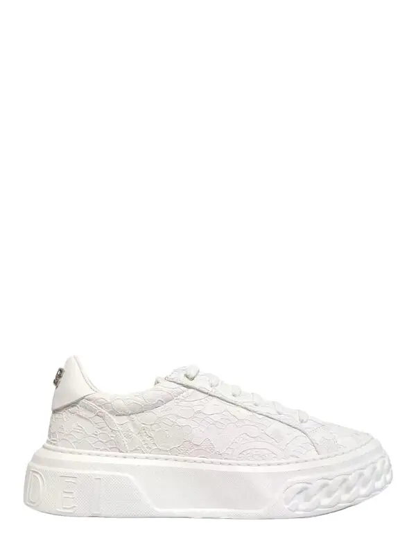 Casadei Off Road Lace-effect Chain-trimmed Sneakers - White