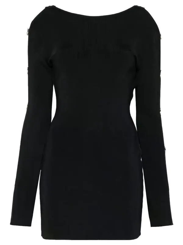 David Koma Cut-out Long-sleeve Mini Dress - Black