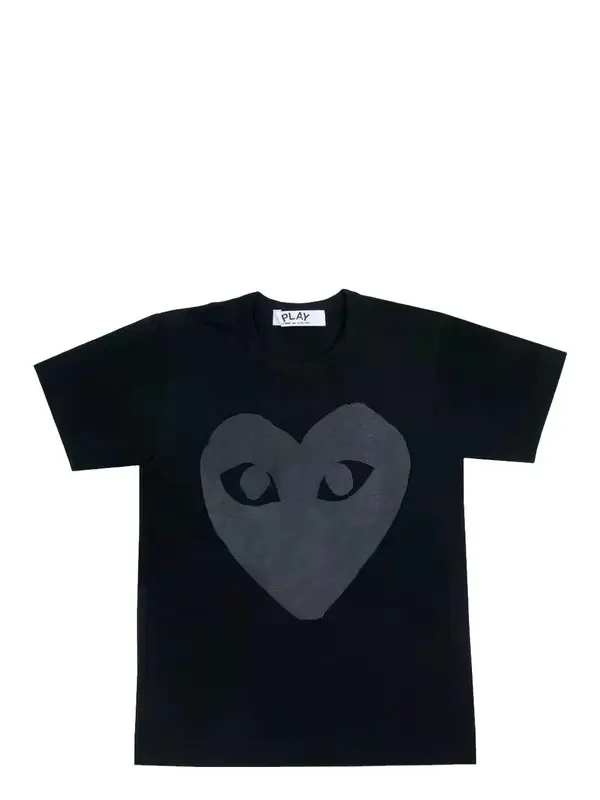 Play Comme Des Garcon Logo Heart-print T-shirt - Black