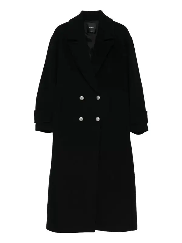 Pinko Double-breasted Coat - Black