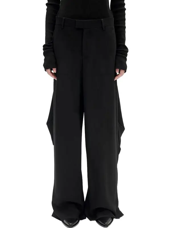 ANN DEMEULEMEESTER Draped-detail Pants - Black