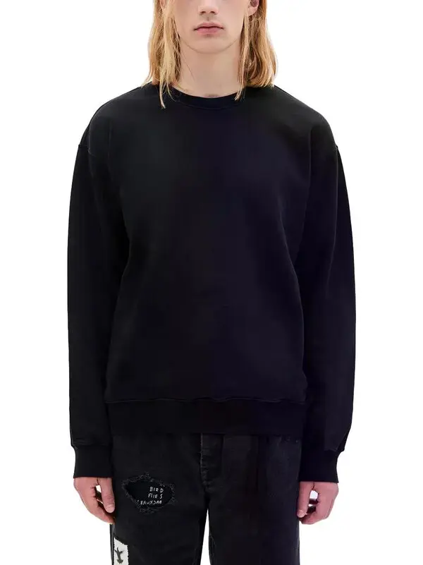 ANN DEMEULEMEESTER Graphic-print Brushed Sweatshirt - Black