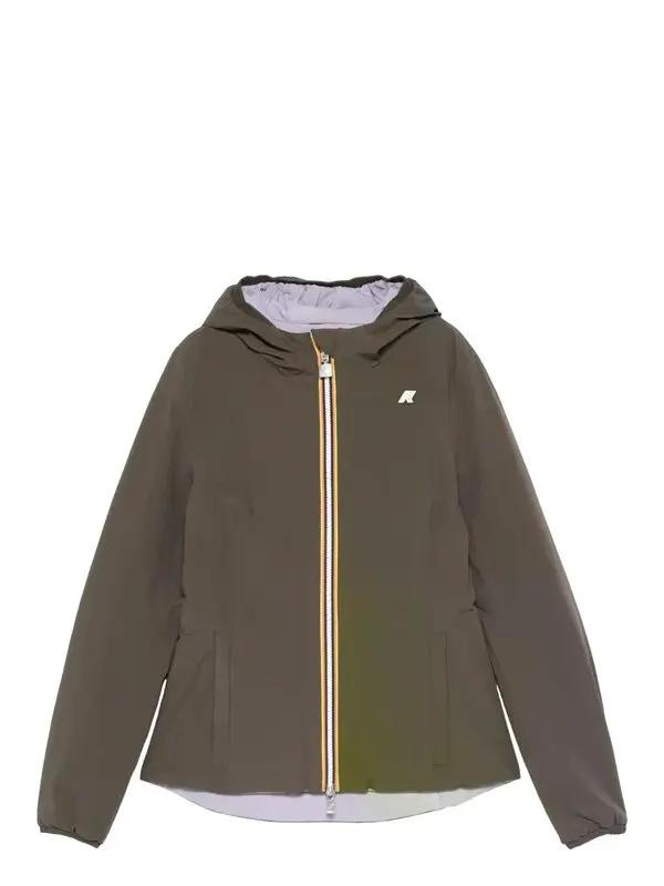 K-WAY Hooded Zip-front Jacket - Green