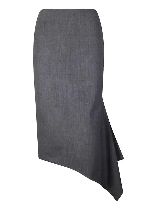 THELATEST Cassidy Asymmetrical-drape Skirt - Grey