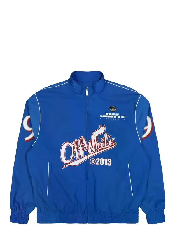 Off-White Graphic-detail Front-zip Sport Jacket - Blue