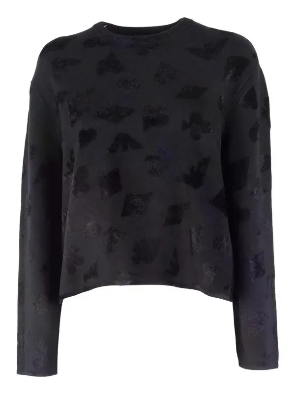 Emporio Armani Textured Pattern Sweater - Black