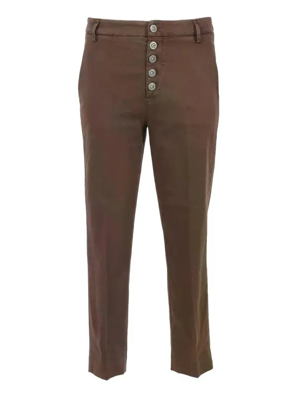 DONDUP Button-front Straight Trousers - Brown