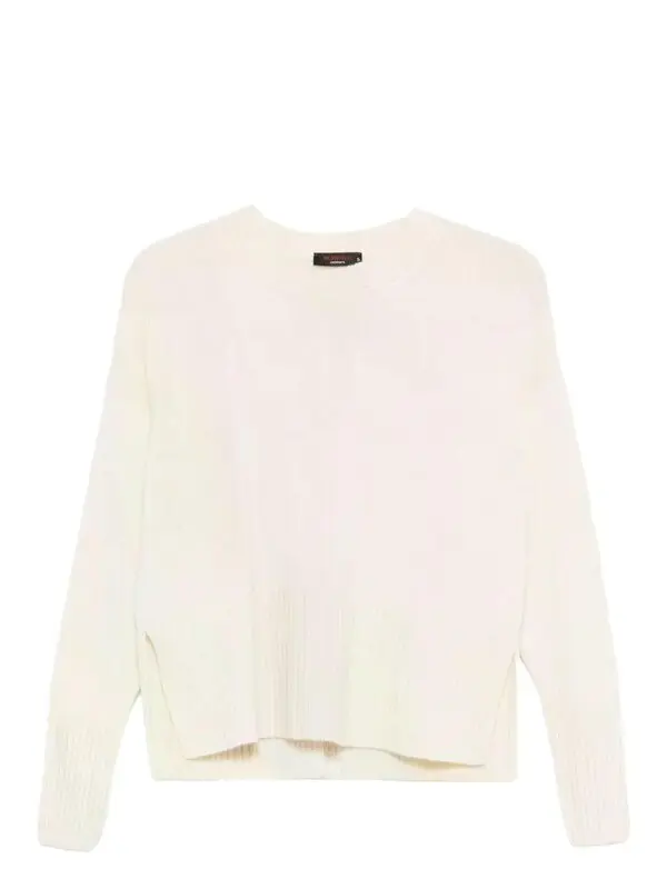 Incentive! Cashmere Ribbed Cashmere Sweater - White