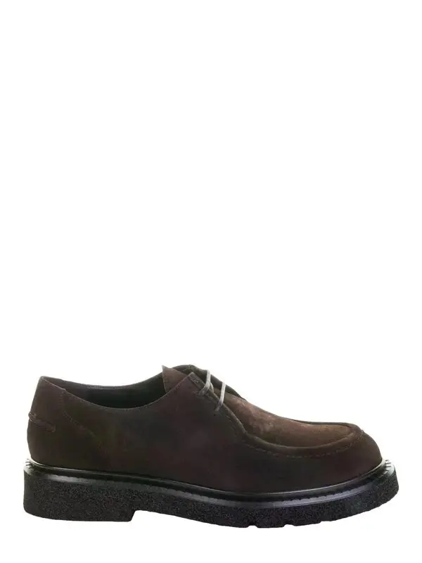 GUGLIELMO ROTTA Lace-up Suede Loafers - Brown