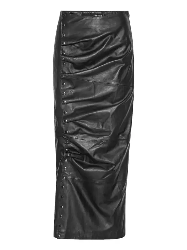 Remain Birger Christensen Leather Maxi Skirt - Black